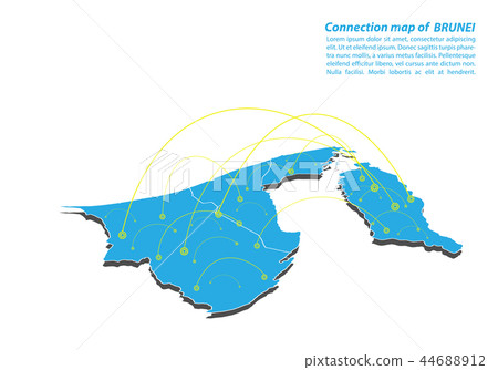 Modern of Map connections network - Stock Illustration [44688912] - PIXTA