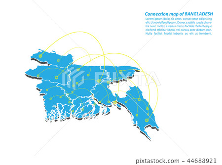Modern of Map connections network - Stock Illustration [44688921] - PIXTA