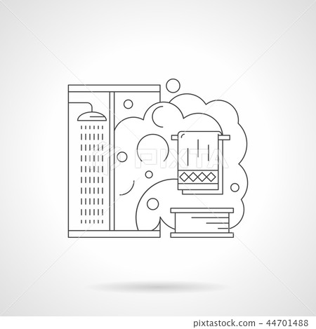 A hot shower detailed line vector illustration - Stock Illustration ...