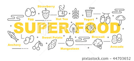 super food vector banner - Stock Illustration [44703652] - PIXTA