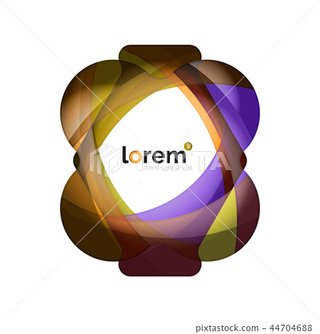 Abstract geometric logo design, overlapping shapes - Stock Illustration ...