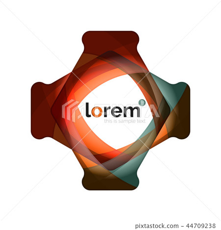 Abstract geometric logo design, overlapping shapes - Stock Illustration ...