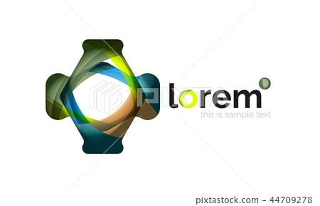 Abstract geometric logo design, overlapping shapes - Stock Illustration ...
