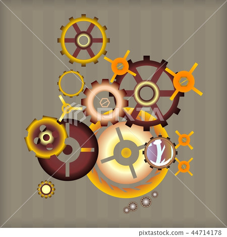 vector image set Steampunk design gear elements - Stock Illustration ...