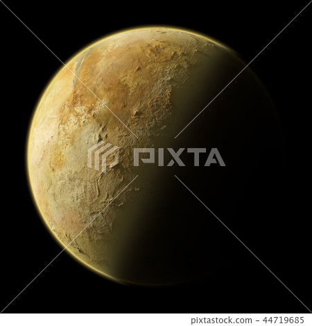 Fictional Planet, sandy and rocky planet in Space - Stock Illustration ...