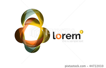 Abstract geometric logo design, overlapping shapes - Stock Illustration ...