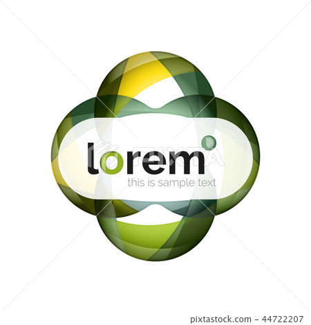 Abstract geometric logo design, overlapping shapes - Stock Illustration ...