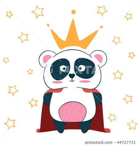Cute little princess. Panda characters. - Stock Illustration [44727731 ...