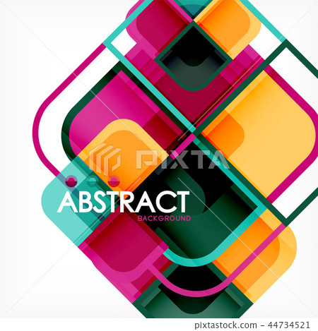Colorful round squares modern geometric background - Stock Illustration ...