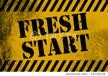 Fresh start sign yellow with stripes - Stock Illustration [44740556 ...