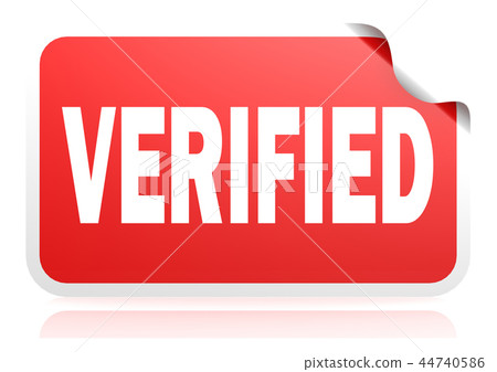 Verified red square banner - Stock Illustration [44740586] - PIXTA