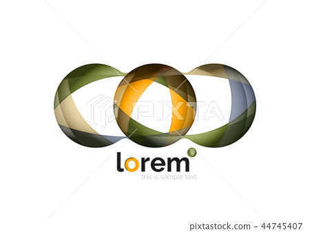 Abstract geometric logo design, overlapping shapes - Stock Illustration ...