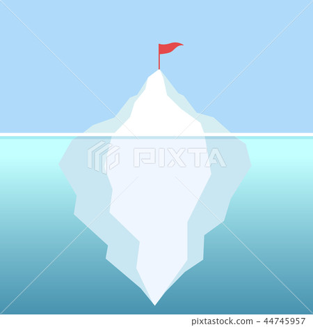 Flag on the Iceberg goal achievement-插圖素材 [44745957] - PIXTA圖庫