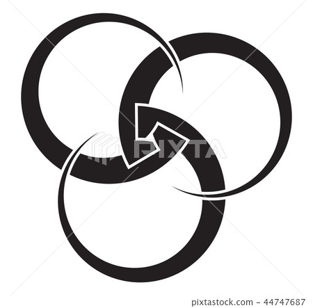 three interlocked circles of variable thickness - Stock Illustration ...