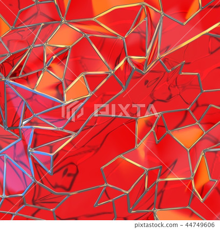 Abstract 3d rendering of chaotic red glass... - Stock Illustration ...