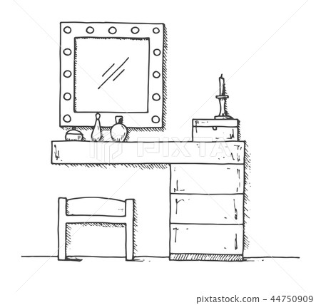 Dressing table in sketch style. - Stock Illustration [44750909] - PIXTA