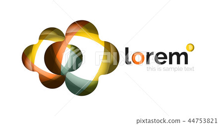Abstract geometric logo design, overlapping shapes - Stock Illustration ...