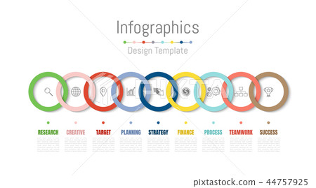 Infographic design elements with 9 options. - Stock Illustration ...