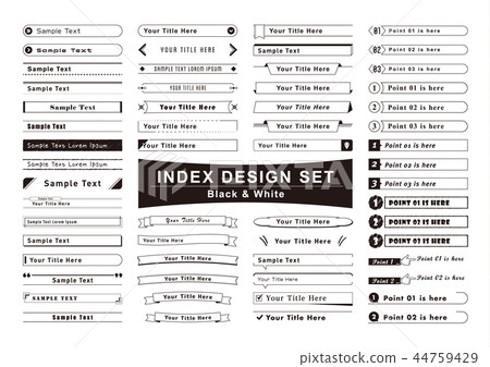 Headline Title Design Set Monochrome - Stock Illustration [44759429 ...