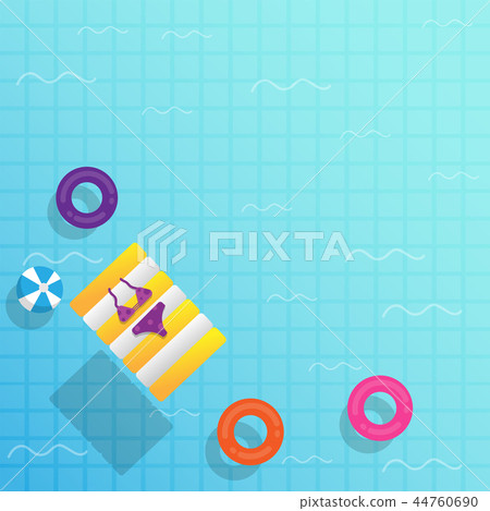 flat design summer pool swimming - Stock Illustration [44760690] - PIXTA