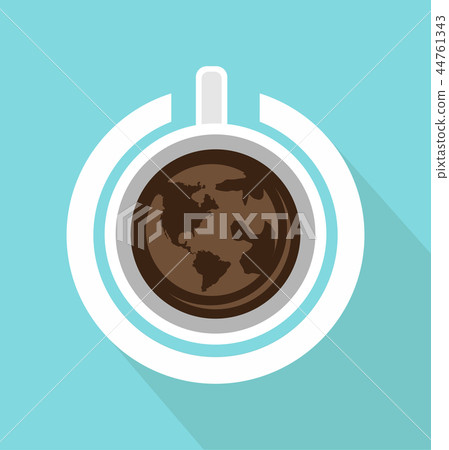 top view of Coffee cup with long shadow - Stock Illustration [44761343 ...