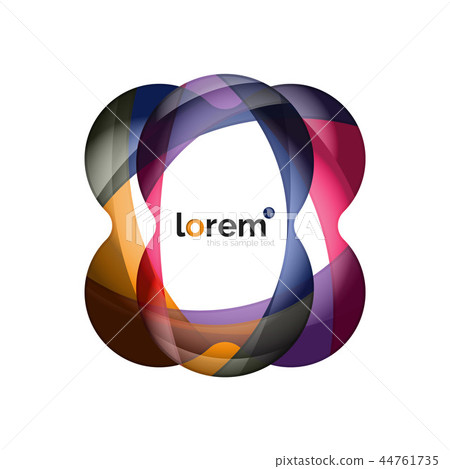 Abstract geometric logo design, overlapping shapes - Stock Illustration ...
