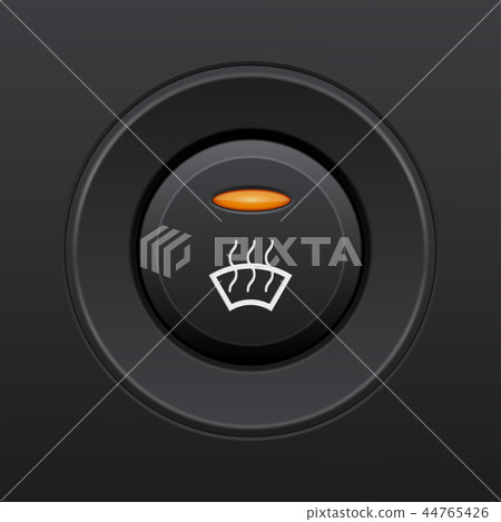 Front glass heating button. Car dashboard black... - Stock Illustration ...