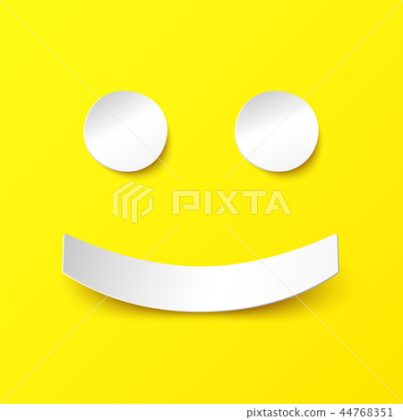 Smile in paper style with a realistic shadow - Stock Illustration ...