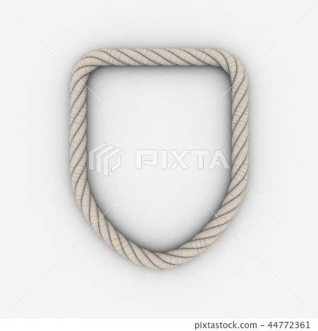 Rope frame in form of shield.3D rendering-插圖素材 [44772361] - PIXTA圖庫