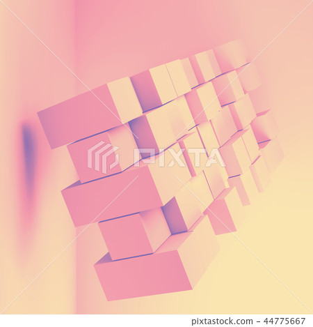Random extruded cubes. 3d object - Stock Illustration [44775667] - PIXTA