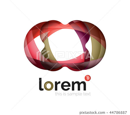 Abstract geometric logo design, overlapping shapes - Stock Illustration ...