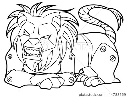 Mecha Lion coloring book - Stock Illustration [44788569] - PIXTA