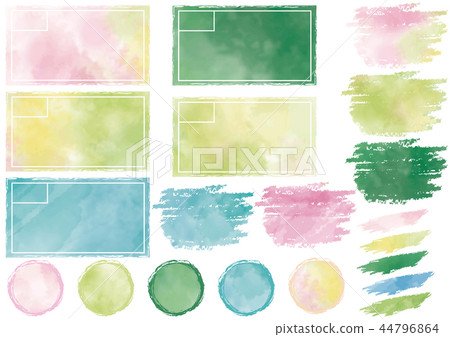 Hand drawn watercolor style frame & mark set - Stock Illustration ...