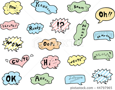 Cartoon english sound effect sound hand-drawn... - Stock Illustration ...