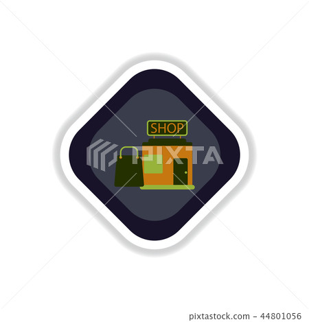 paper sticker on white background shop package - Stock Illustration ...