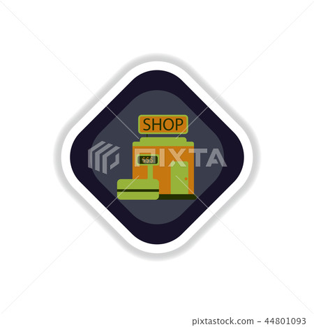 paper sticker on white background shop - Stock Illustration [44801093 ...