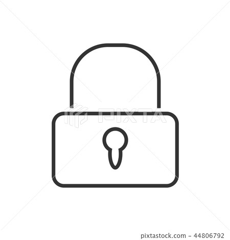 Lock line icon on a white background - Stock Illustration [44806792 ...