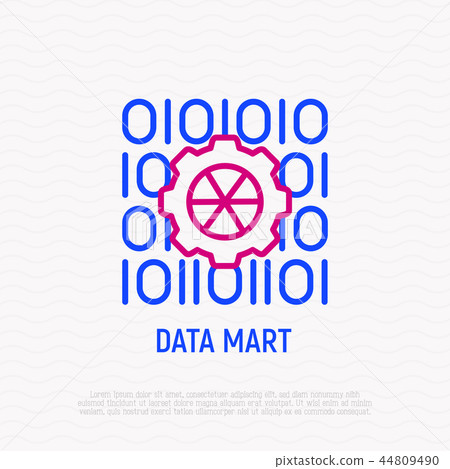 Data mart thin line icon. Vector illustration - Stock Illustration ...