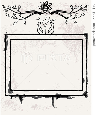 Vintage card line art Vector. ink splash decor - Stock Illustration ...