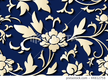 Seamless relief sculpture decoration pattern - Stock Illustration ...
