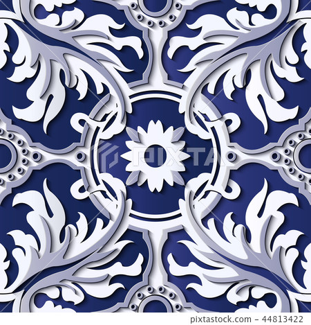 Seamless relief sculpture decoration pattern - Stock Illustration ...