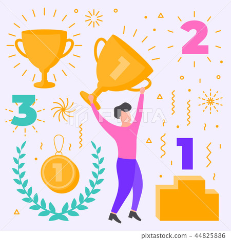 Winner objects set. Vector elements shapes - Stock Illustration ...