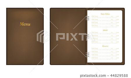 Realistic Detailed 3d Menu Book Set. Vector - Stock Illustration ...