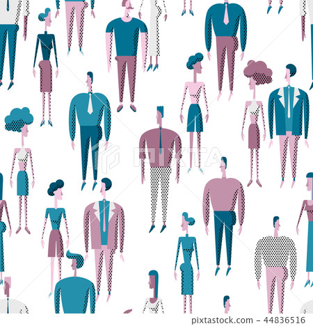 People crowd seamless pattern with men and... - Stock Illustration ...