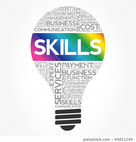 Skills bulb word cloud collage - Stock Illustration [44851294] - PIXTA