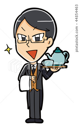 Illustration material of handsome butler - Stock Illustration [44854463 ...