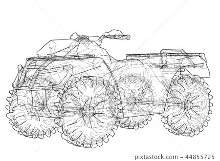 ATV quadbike concept outline. Vector - Stock Illustration [44855725 ...