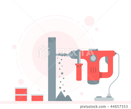 Vector illustration of the Rotary Hammer - Stock Illustration [44857353 ...