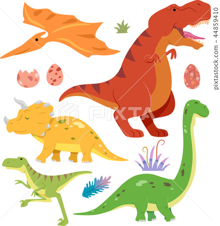 Prehistoric Dinosaur Elements Illustration-插圖素材 [44859410] - PIXTA圖庫