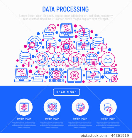 Data processing concept in half circle - Stock Illustration [44861919 ...